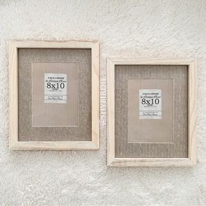 Accents | New Set Of 2 Whitewash Finish Wood Photo Frames With Linen ...